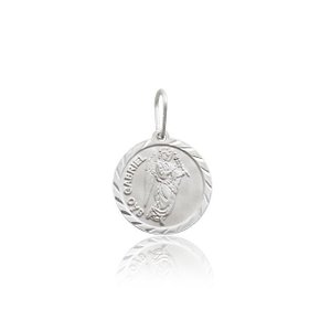 Pingente Medalha Arcanjo Gabriel Prata 925 | Dourata Joias